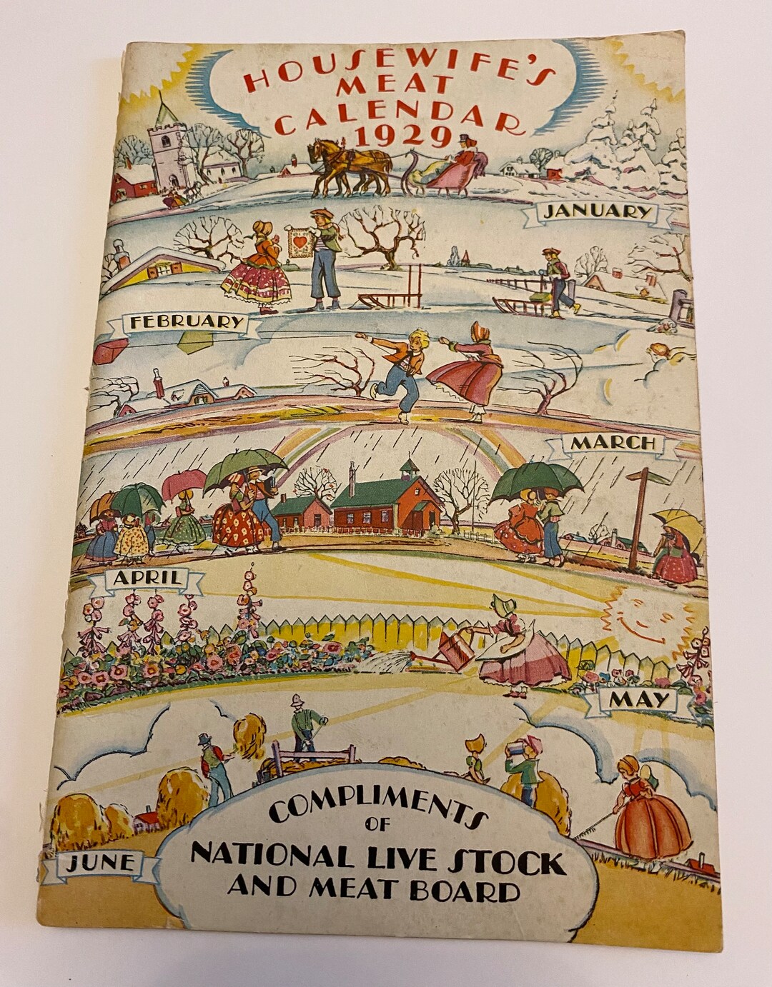 Housewife’s Meat Calendar 1929 Cookbook Depression Era Recipe Booklet ...