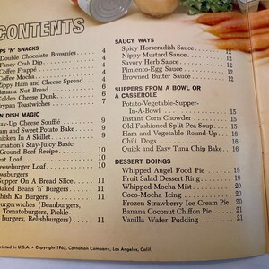 1960s Carnation 38 Answers to What’s Cooking? Vintage Cookbook Recipe ...