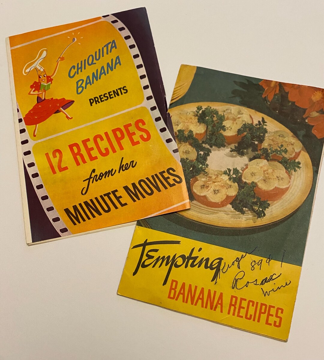 2 BANANAS Recipe Leaflets Small Vintage Illustrated Cookbooks - Etsy