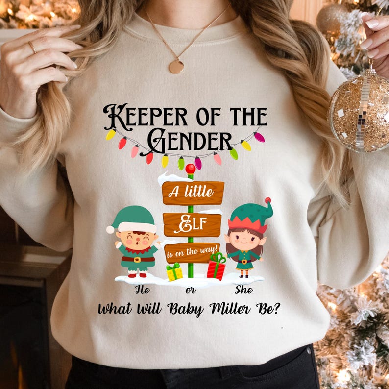 Personalized Keeper of the Gender Christmas Shirt A Little Elf is on ...