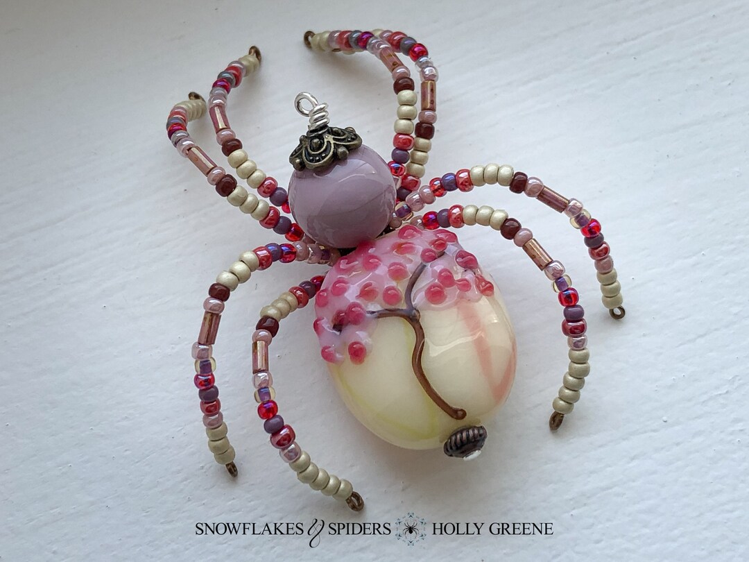 Cherry Blossom Beaded Spider Tree Ornament - Etsy