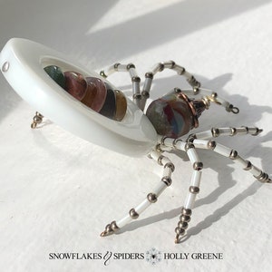 Colorful Balanced Stone Halo Beaded Jumping Spider Tree Ornament - Etsy