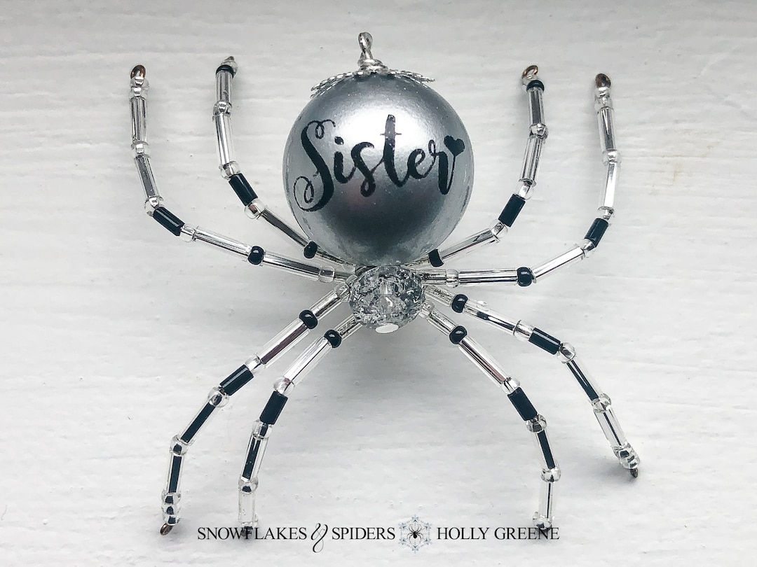 Silver Sister Spider Beaded Christmas Spiders Family Tree Ornament - Etsy