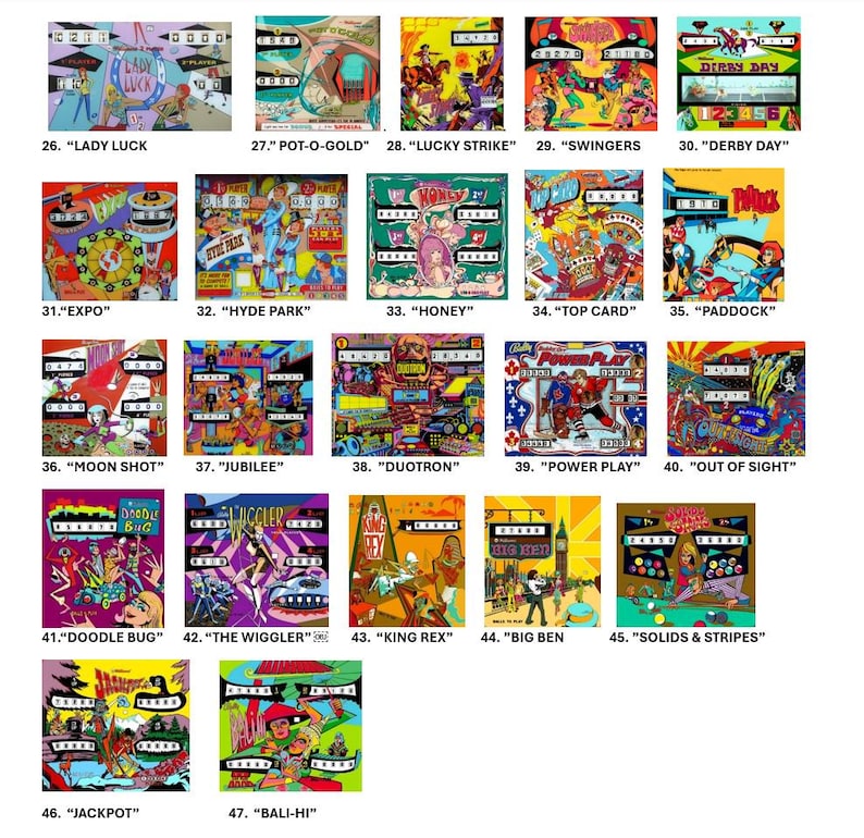 Classic Pinball Art for Your Office or Game Room - 8" X 10 ...