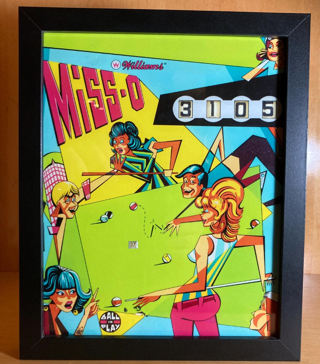 Retro Glow Pinball Art | 8"x 10" Illuminated Framed Print - "miss-o ...