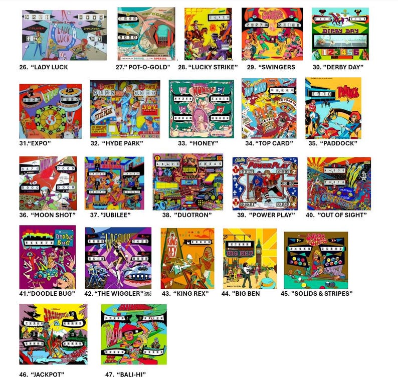 Classic Pinball Art for Your Office or Game Room - 8" X 10 ...