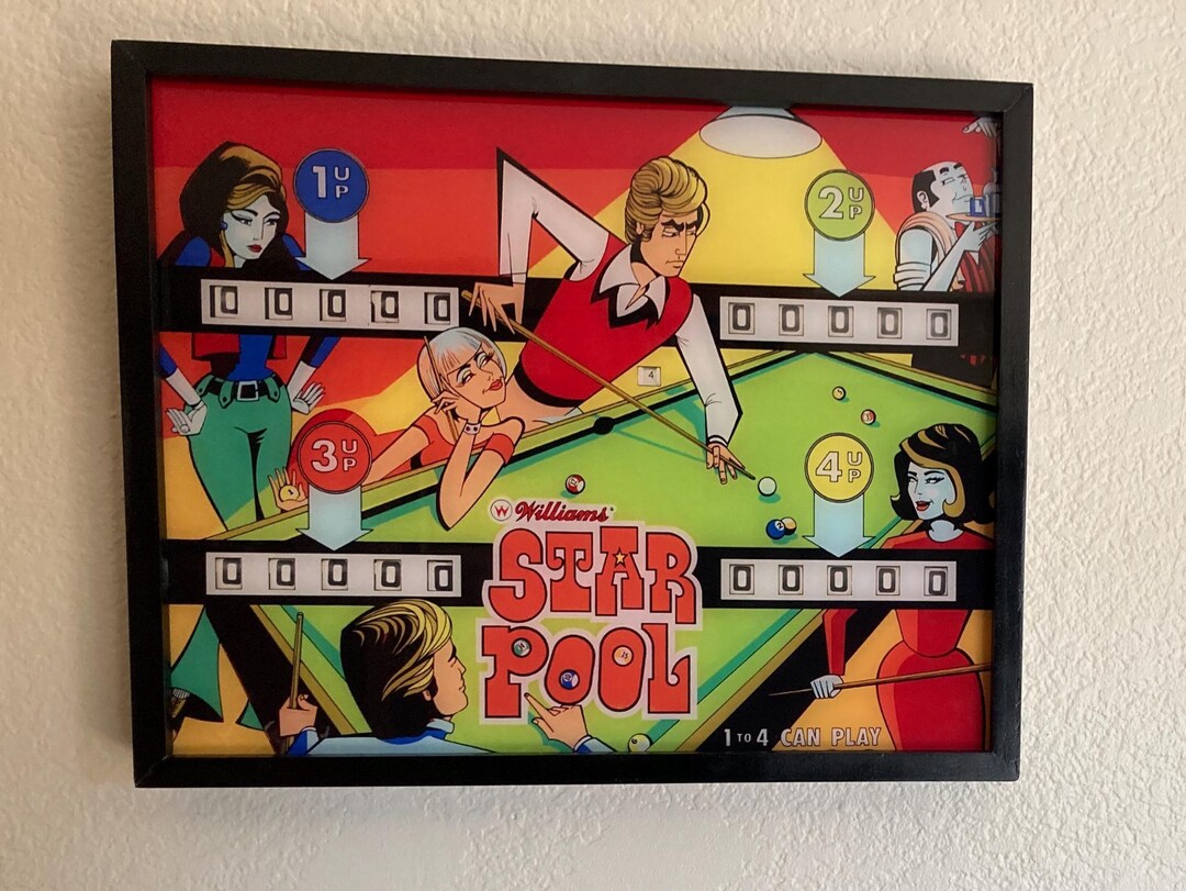LED Pinball Backglass Art – Williams Star Pool Retro Arcade Decor - Etsy