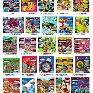 Classic Pinball Art for Your Office or Game Room - 8" X 10 ...