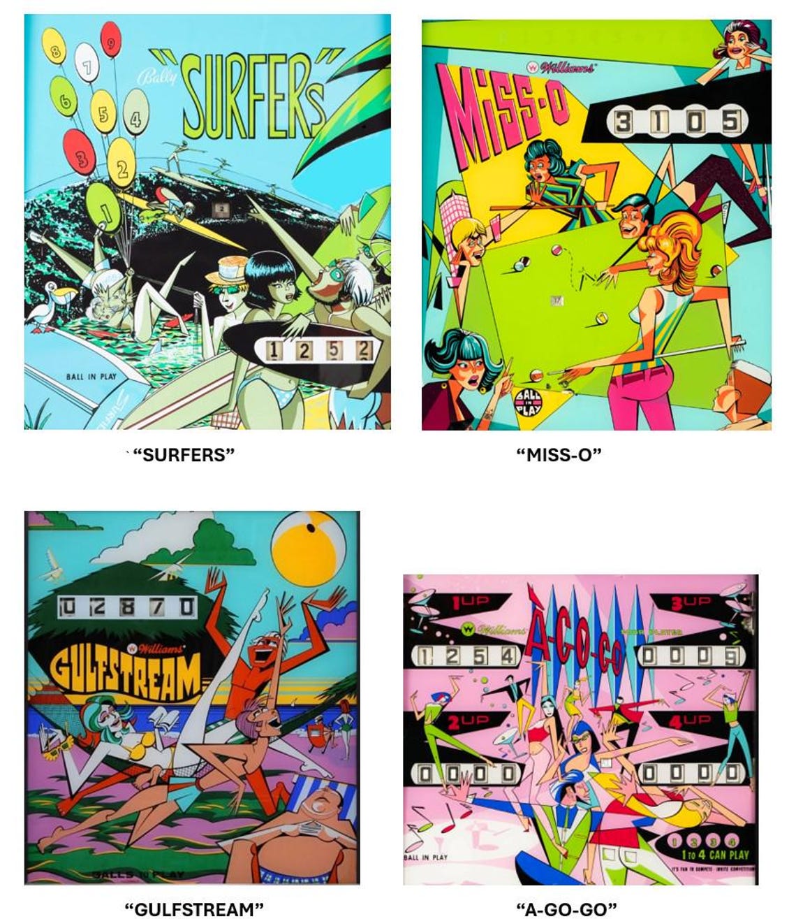 Classic Pinball Art for Your Office or Game Room 8 X 10 Backlighted zip ...