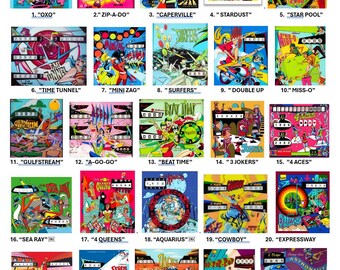 Classic Pinball Art for Your Office or Game Room - 8" X 10 ...