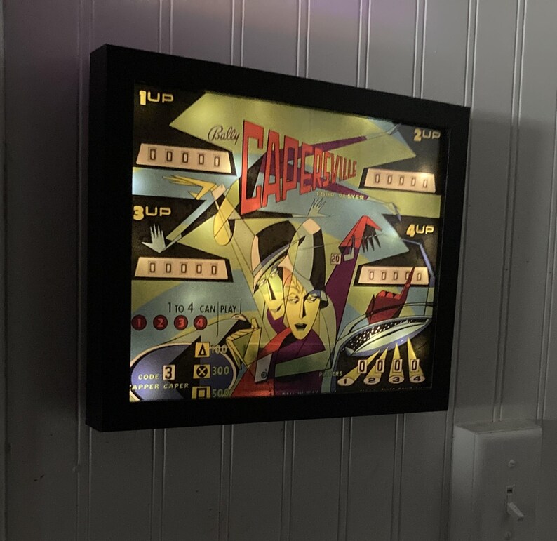 Retro Glow Pinball Art | 8"x 10" Illuminated Framed Print ...