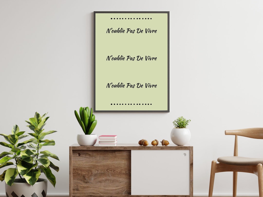 French Inspirational Wall Art N'oublie Pas De Vivre French Aesthetics ...