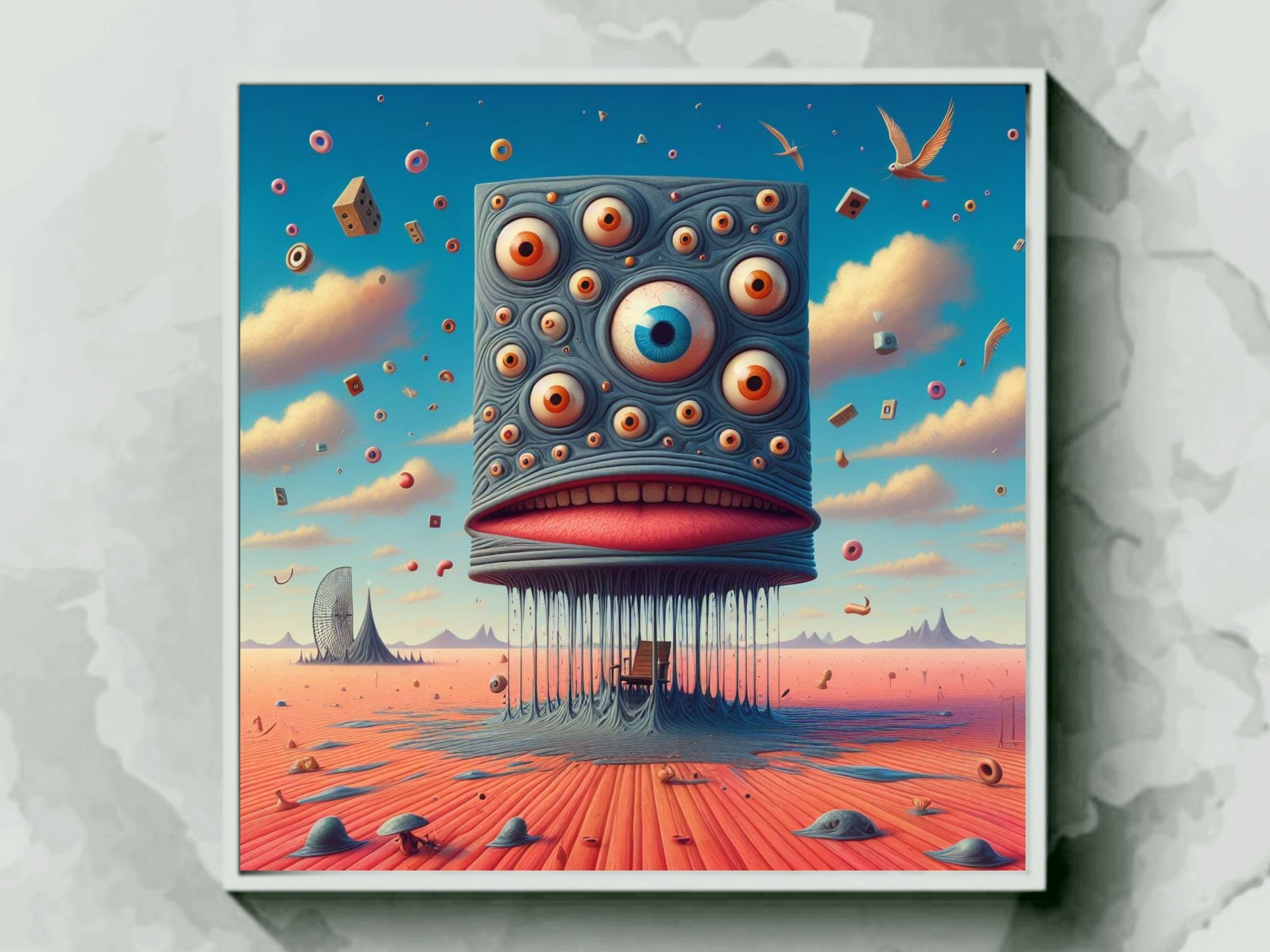 The Enigmatic Cube: A Surreal Exploration Digital Download Print Ai ...