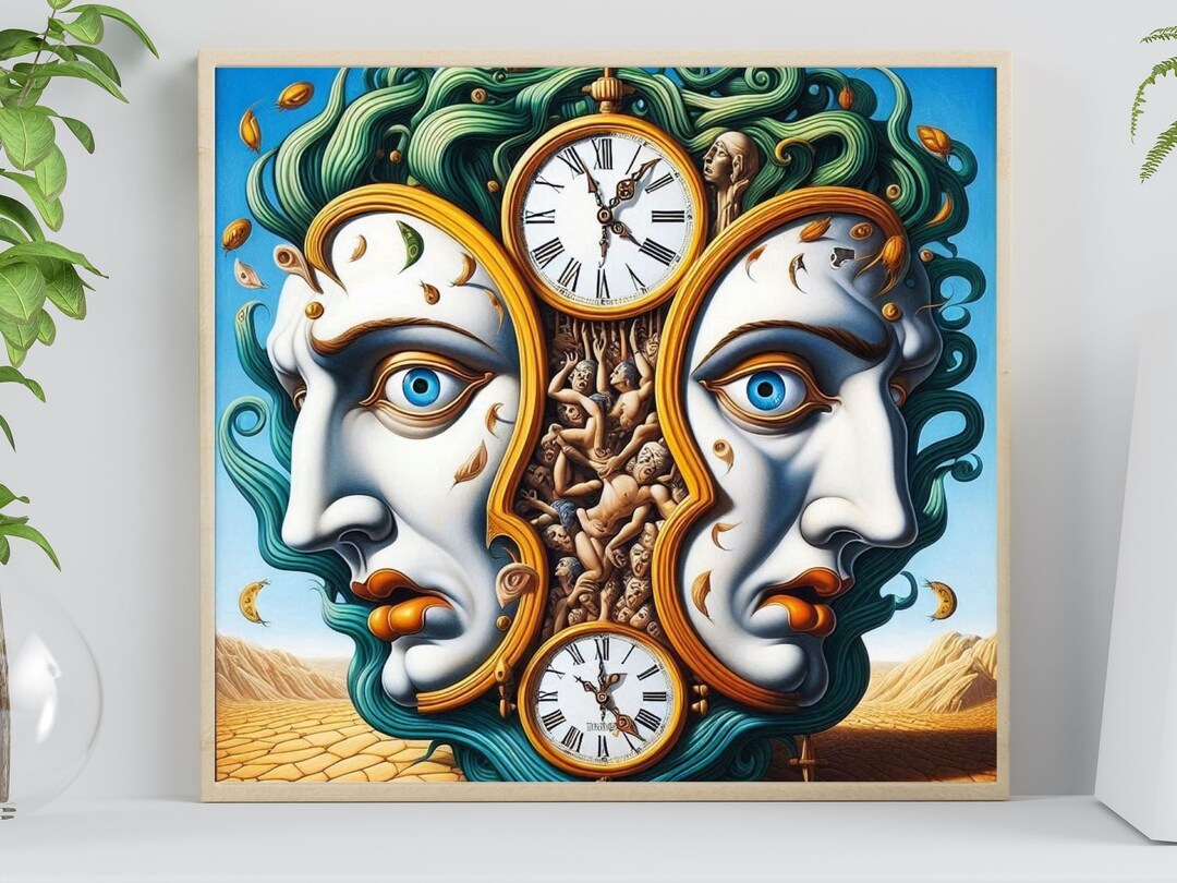 Weird Surreal Digital Painting With God With Two Faces and Bodies ...