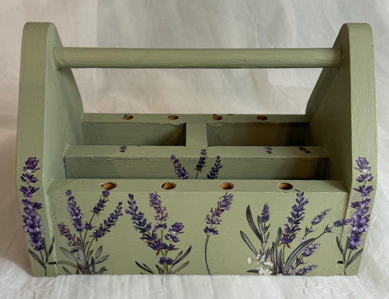 Shabby Chic, French Country Cottage, Green Wood Caddy - Etsy