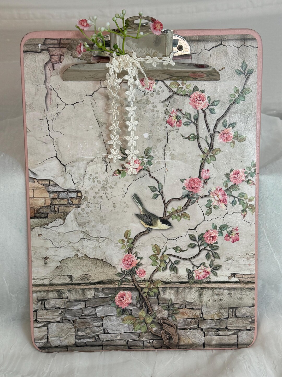 Shabby Chic, French Country Cottage, Pink Decorated Clipboard - Etsy