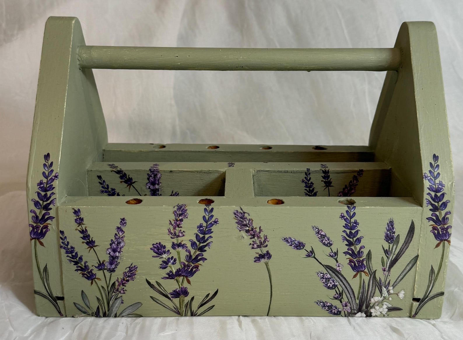 Shabby Chic, French Country Cottage, Green Wood Caddy - Etsy