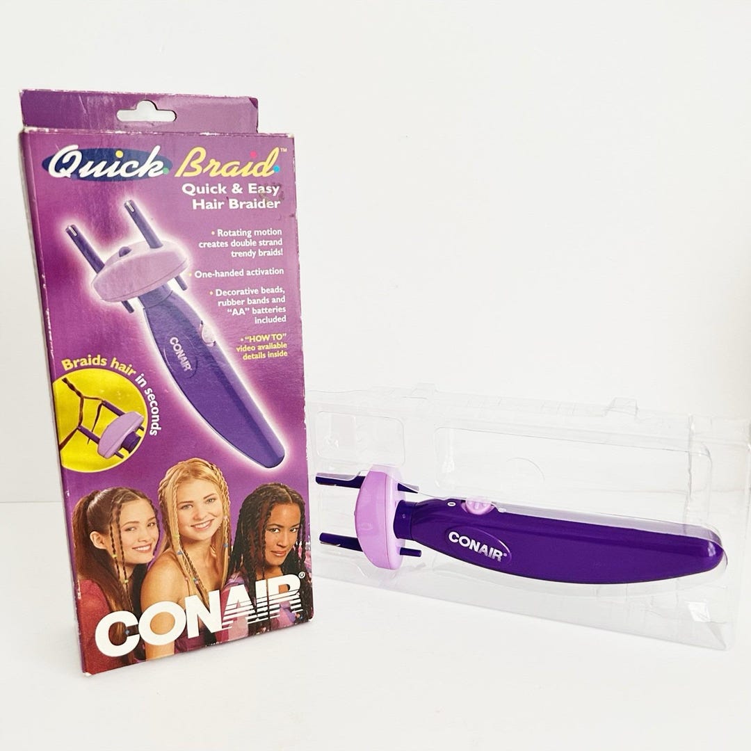 Vintage Conair Quick Braid Hair Tool TESTED WORKS 2001 Y2K Original Box ...