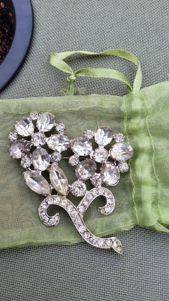 Kramer sterling rhinestone brooch - Gem