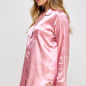 Standard and Plus Size Dusty Rose Kimberly Satin Sleepshirt - Etsy