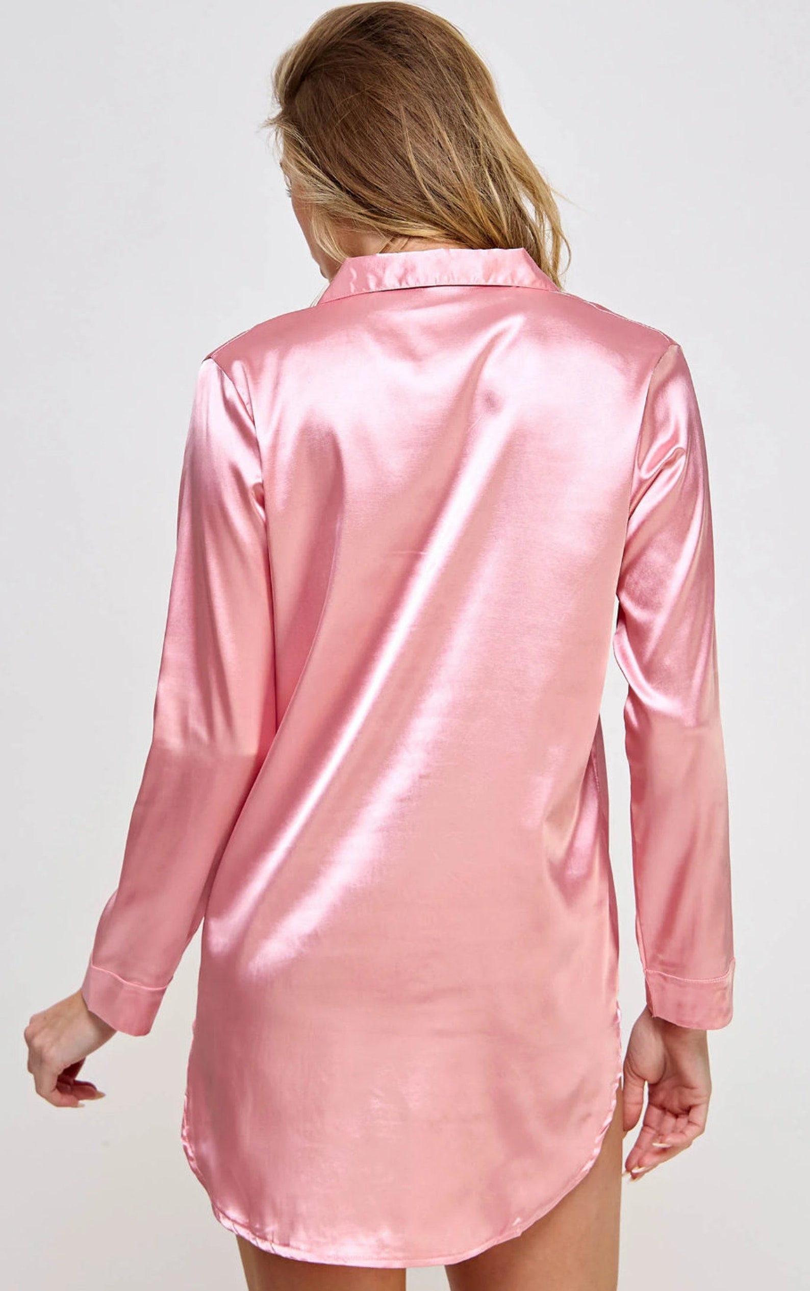 Standard and Plus Size Dusty Rose Kimberly Satin Sleepshirt - Etsy