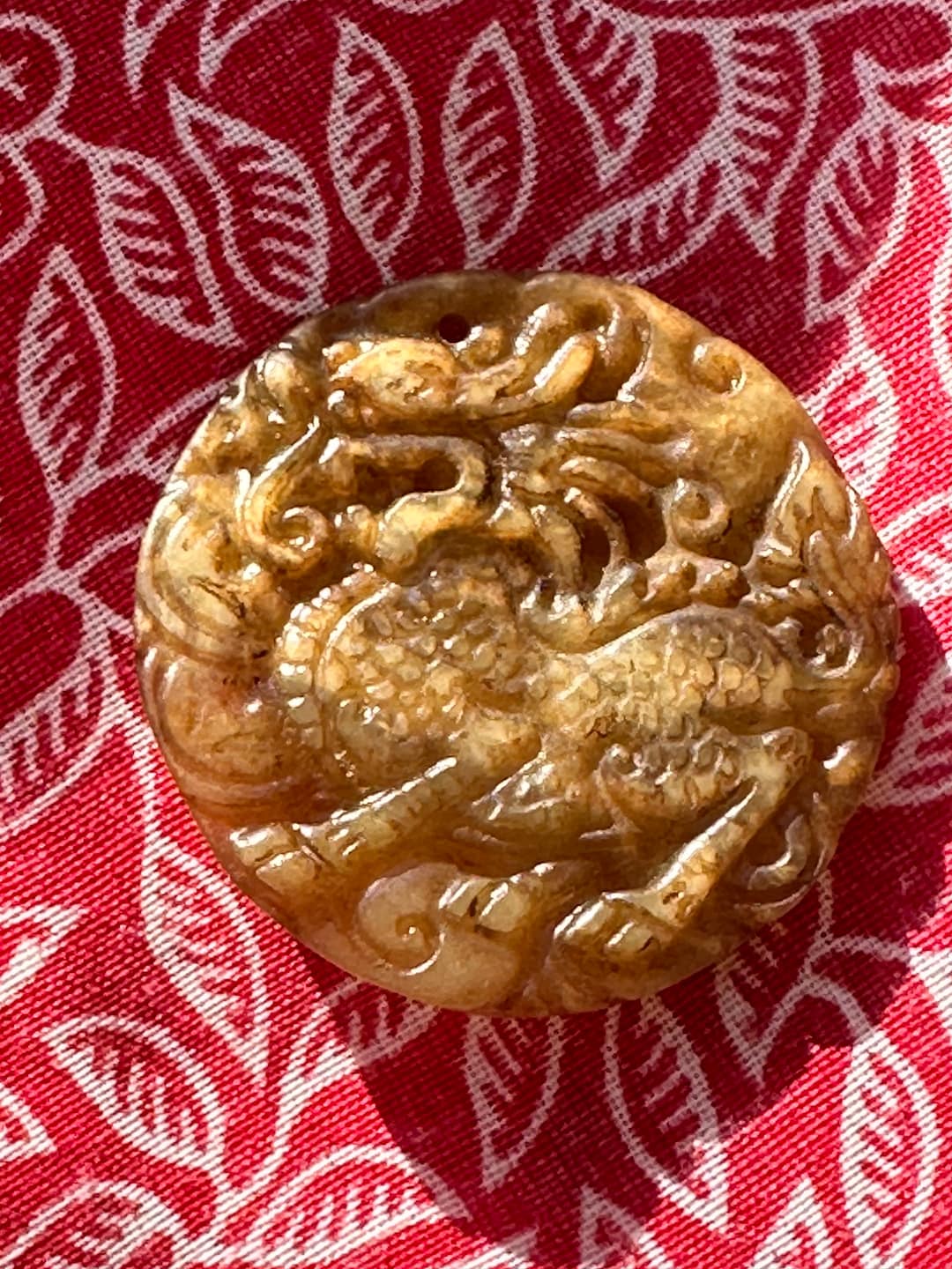 Imperial Natural Jade Circle Disc Green Dragon Nephrite Pendant Carving ...