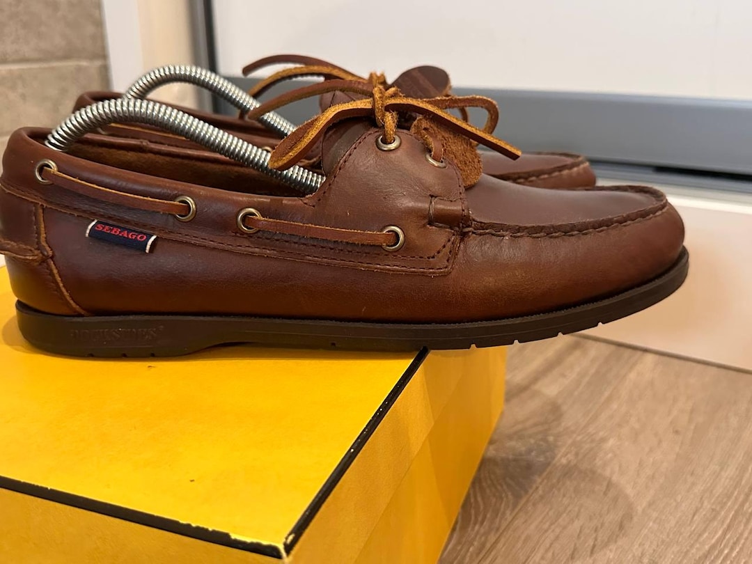 Mans Braun Leather Sebago Docksiders Shoes 42 Size - Etsy