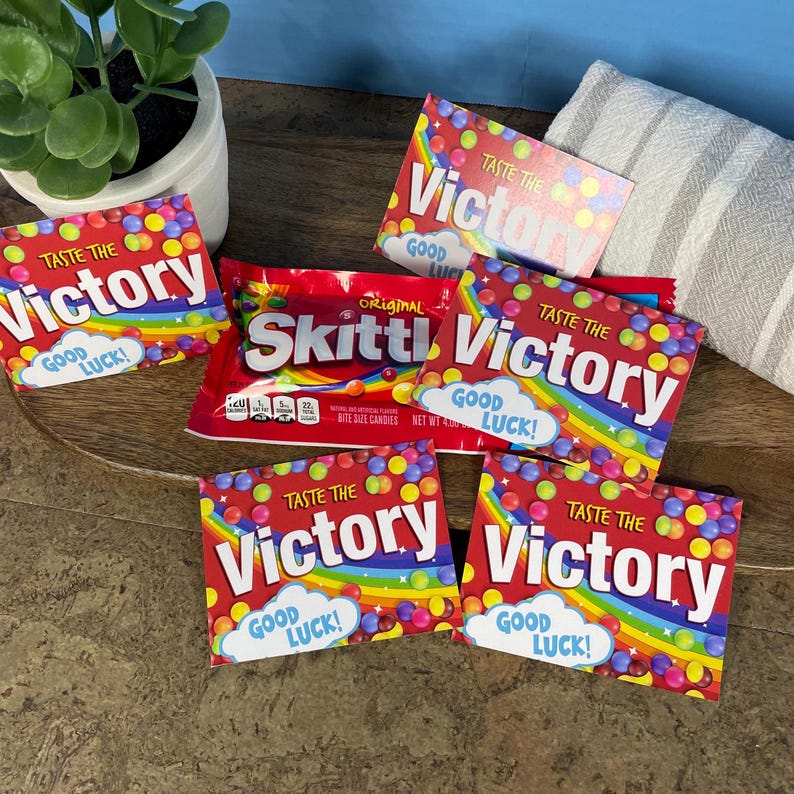 Taste the Victory Good Luck Tag: Rainbow Candy Gram (digital Download ...