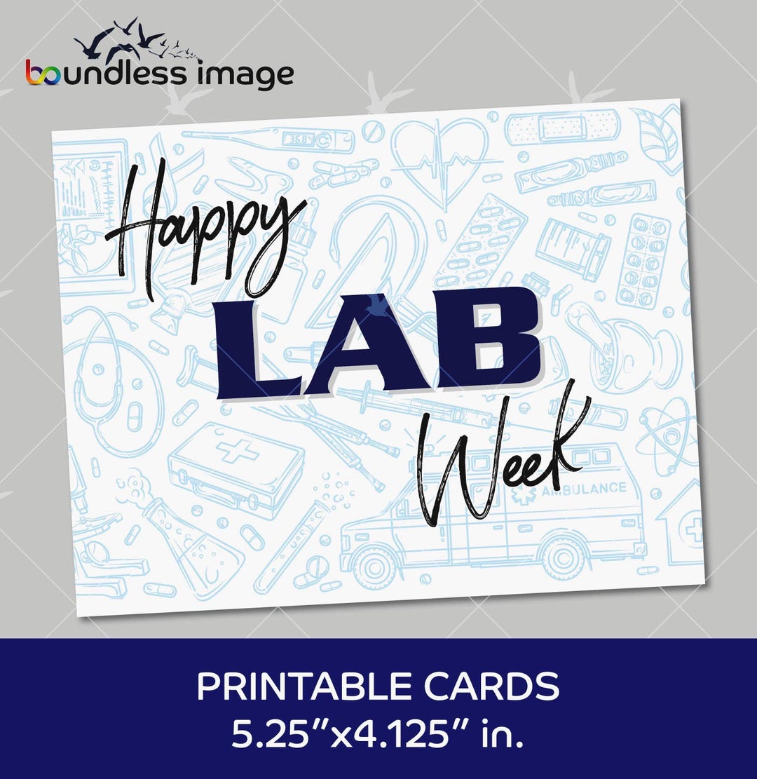Happy Lab Week Card: Medical Print Gift for Lab Professionals (digital ...