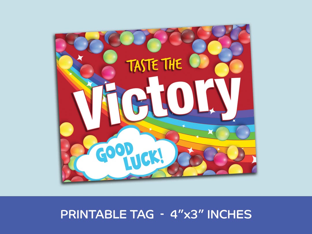 Taste the Victory Good Luck Tag: Rainbow Candy Gram (digital Download ...