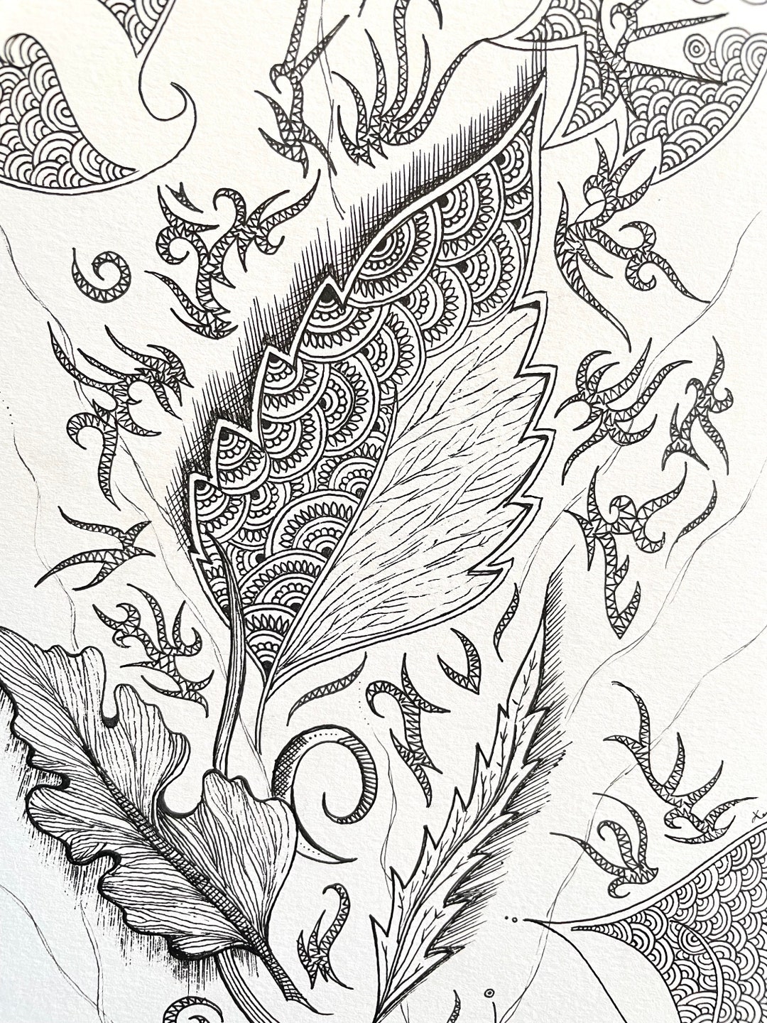 Print High Quality A5 Zentangle Ink on Paper Art Titled “wisps” Concept ...