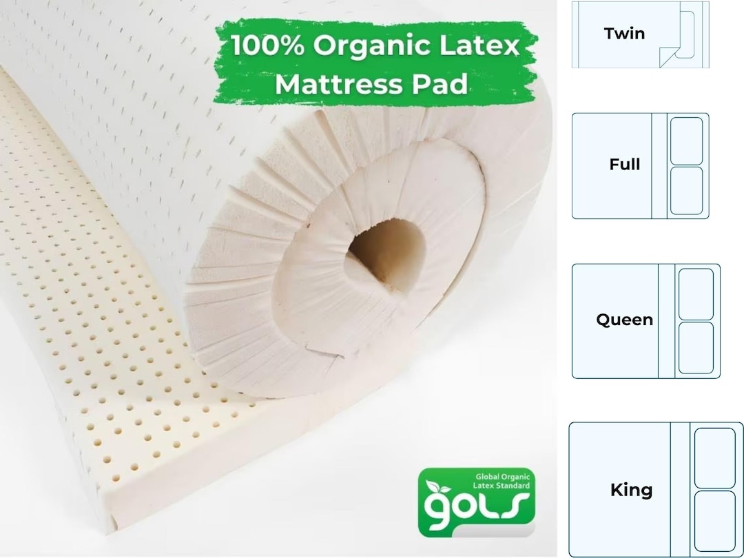 Organic Dunlop Latex Mattress Topper | Natural Foam Pad - Etsy