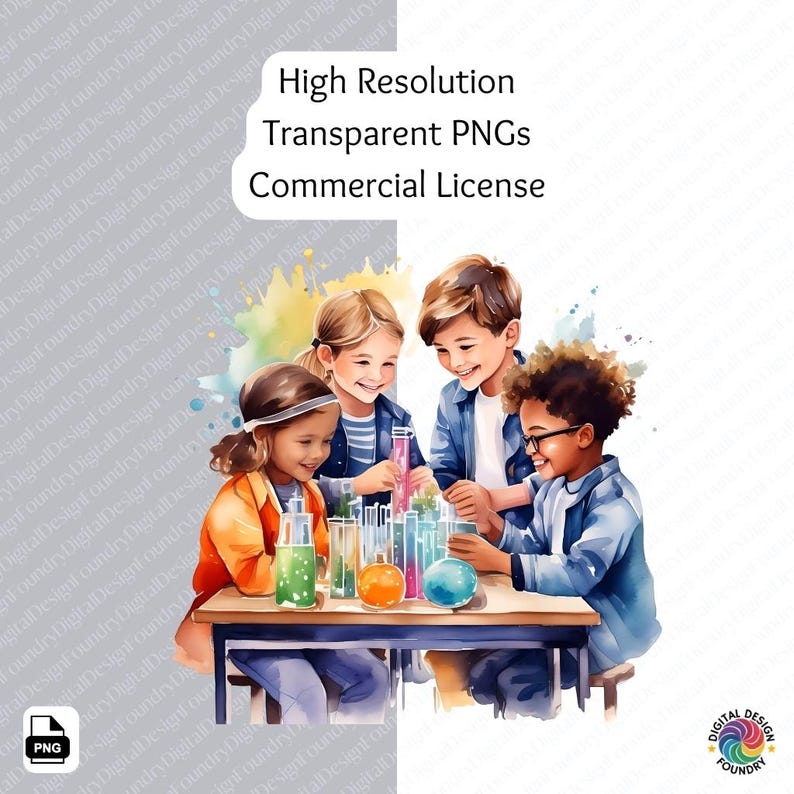 Playful Classroom Clipart | 53 Watercolor Pngs | School Activities ...