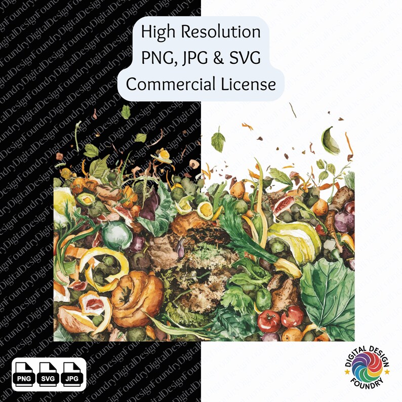 16 Compost Heap Clipart Watercolor, PNG, SVG, JPG, Eco-friendly, Garden ...