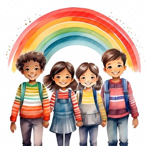 Diverse Classroom Scenes Clipart | 25 Watercolor Pngs | Inclusive ...