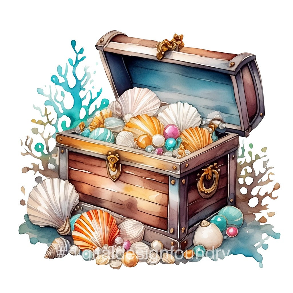 28 Seashell Clipart Watercolor PNG, SVG, JPG, Beach Decor, Summer Vibes ...