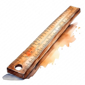 Rulers and Erasers Watercolor Clipart | 28 Pngs | School Supplies ...