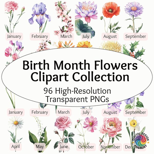 Birthday Month Clipart - Etsy
