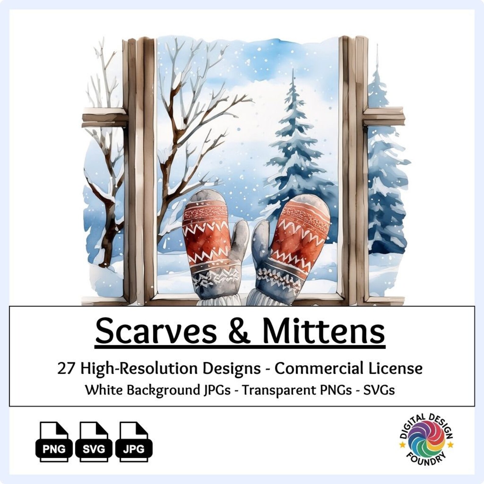 253 Cozy Winter Clipart Mega Bundle PNG, SVG, JPG, Watercolor Holiday ...