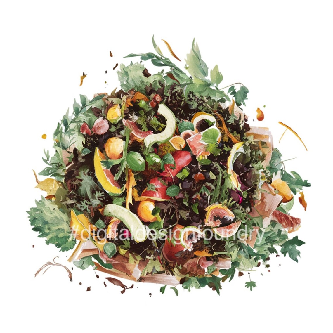 16 Compost Heap Clipart Watercolor, PNG, SVG, JPG, Eco-friendly, Garden ...