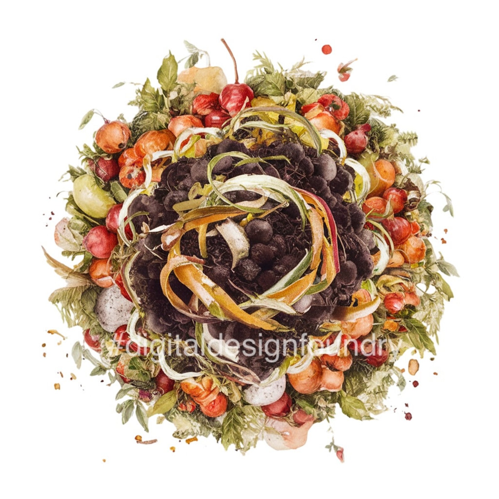 16 Compost Heap Clipart Watercolor, PNG, SVG, JPG, Eco-friendly, Garden ...