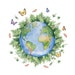 19 Earth Scenes Clipart Watercolor, PNG, SVG, JPG, Whimsical Earth Day ...