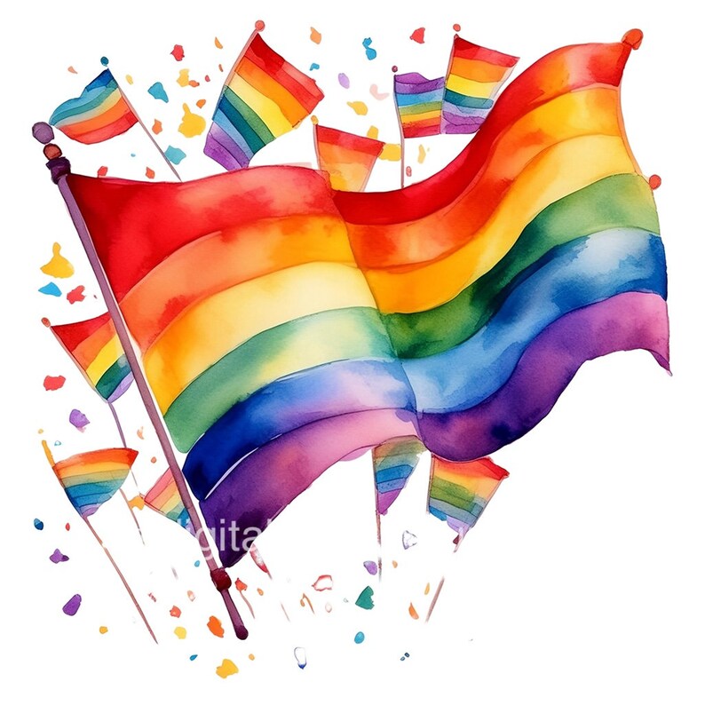 28 Pride Confetti Clipart Watercolor PNG, SVG, LGBTQ+ Celebration ...