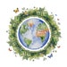 19 Earth Scenes Clipart Watercolor, PNG, SVG, JPG, Whimsical Earth Day ...