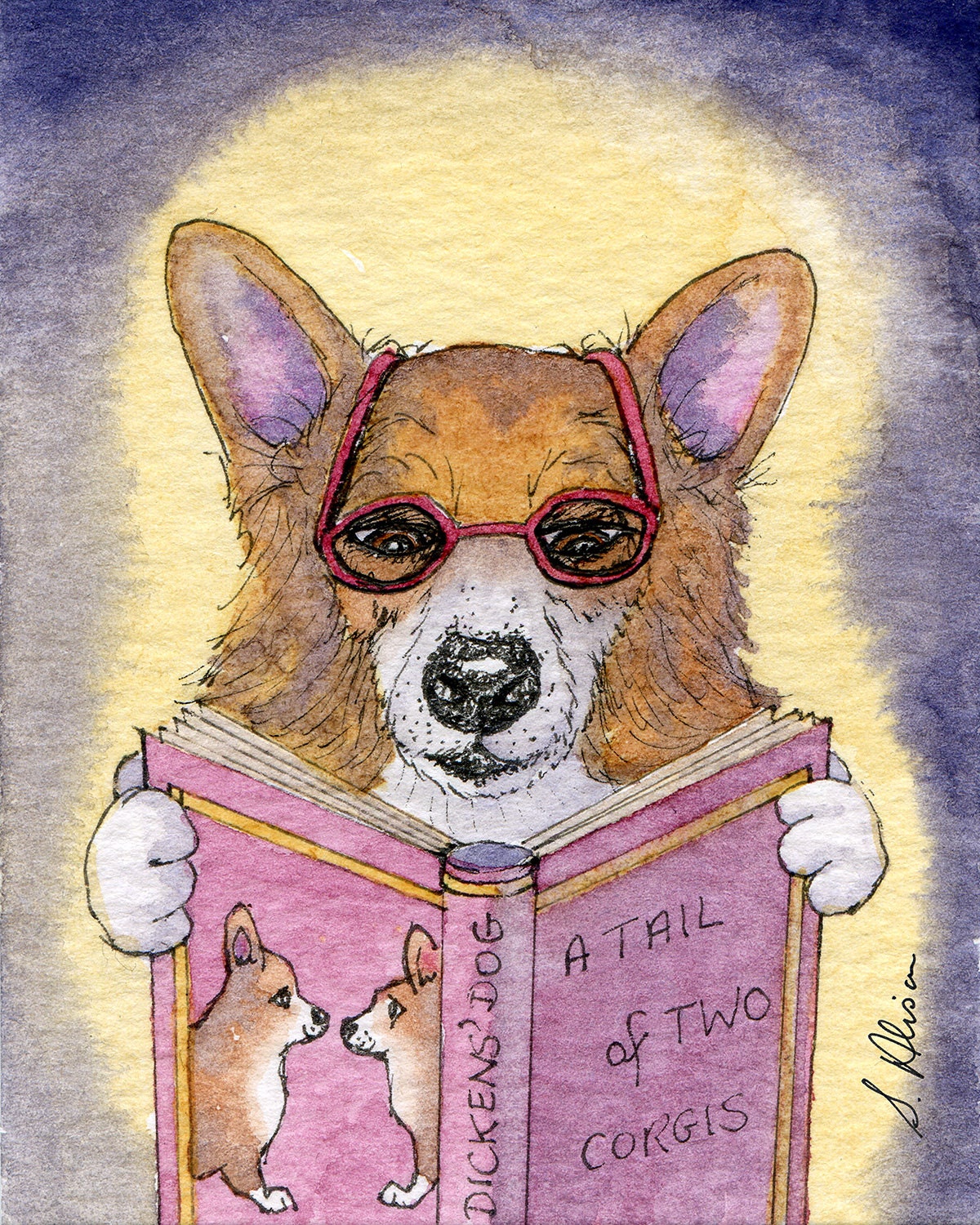 Corgi Reading Book