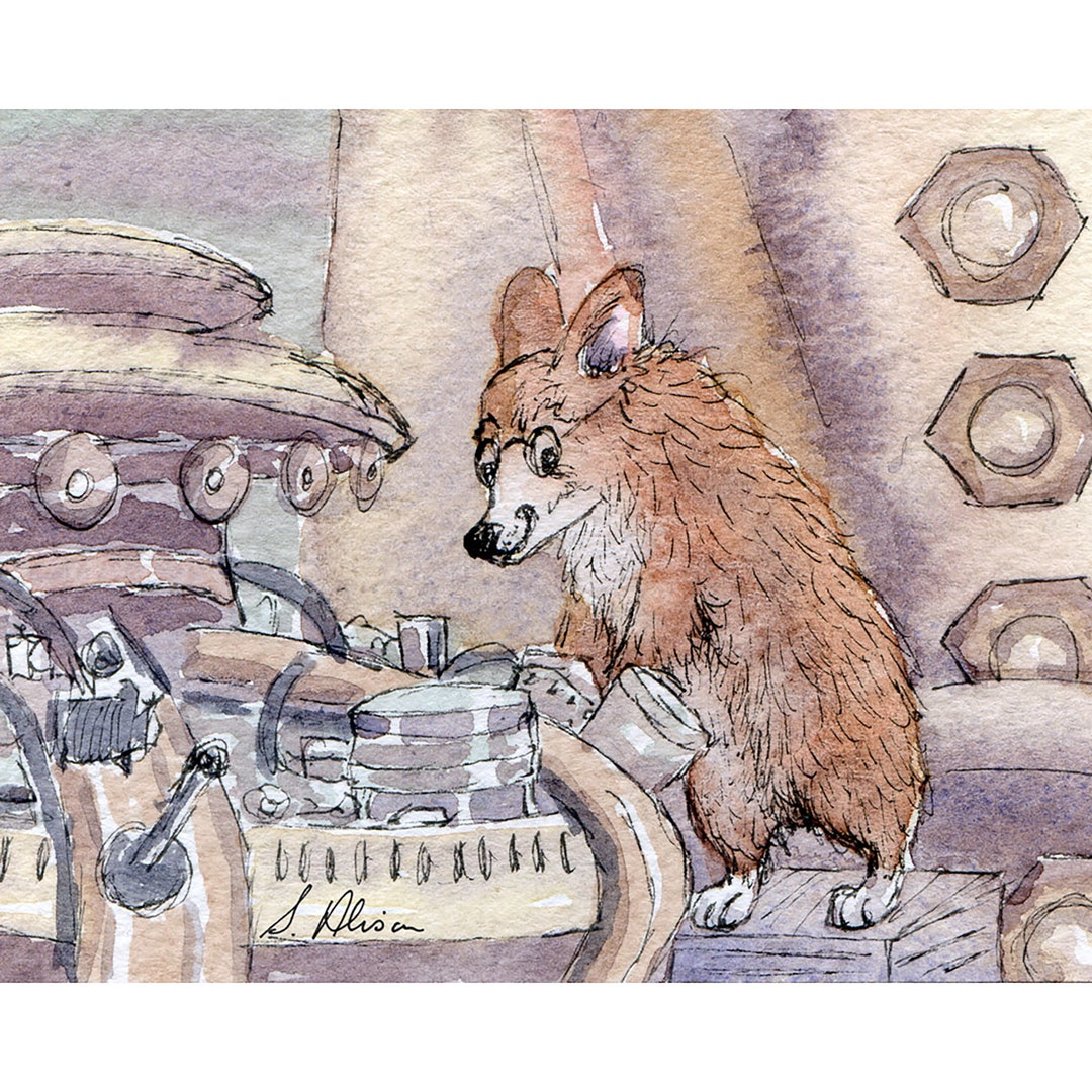 Doctor Welsh Corgi Dog 5x7 and 8x10 Print Poster Dogtor Time Doggo in ...