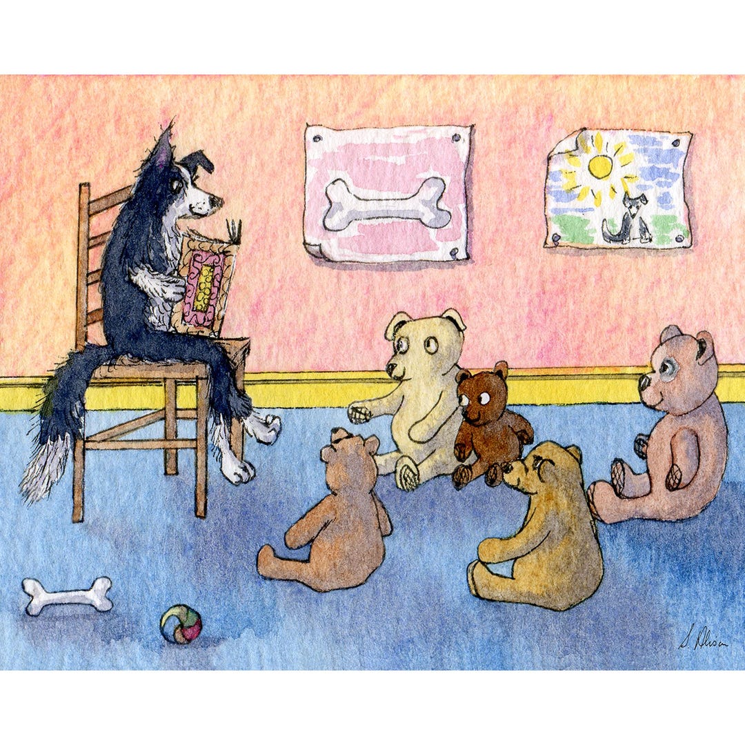 Border Collie Dog 5x7 and 8x10 Art Print Sheepdog Fairy Tale Story ...