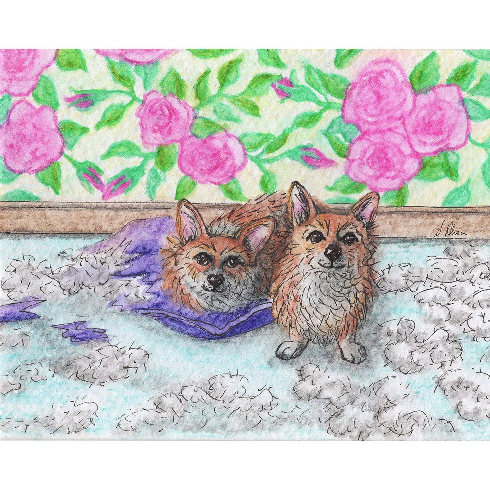Welsh Corgi Dog 5x7 and 8x10" Art Prints Poster From Susan Alison ...