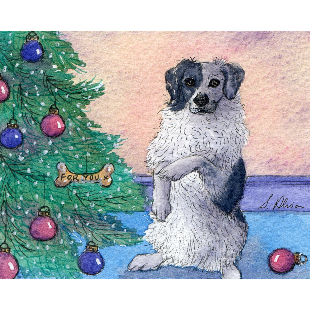 Border Collie Dog 5x7 8x10 Susan Alison Print From Watercolor Painting ...