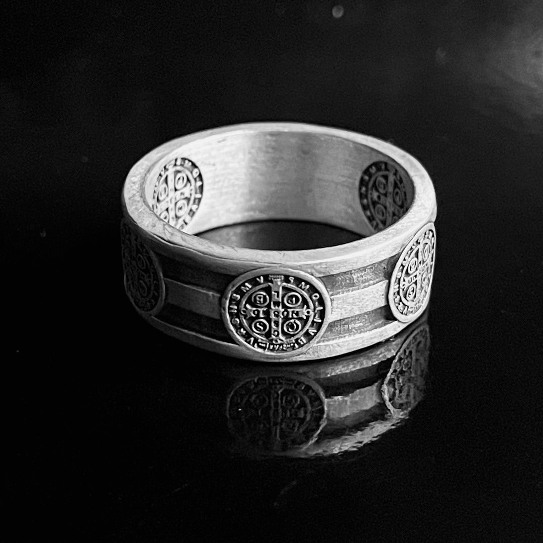Saint Benedict Ring, Silver Saint Benedict Ring, Religious Rings ...